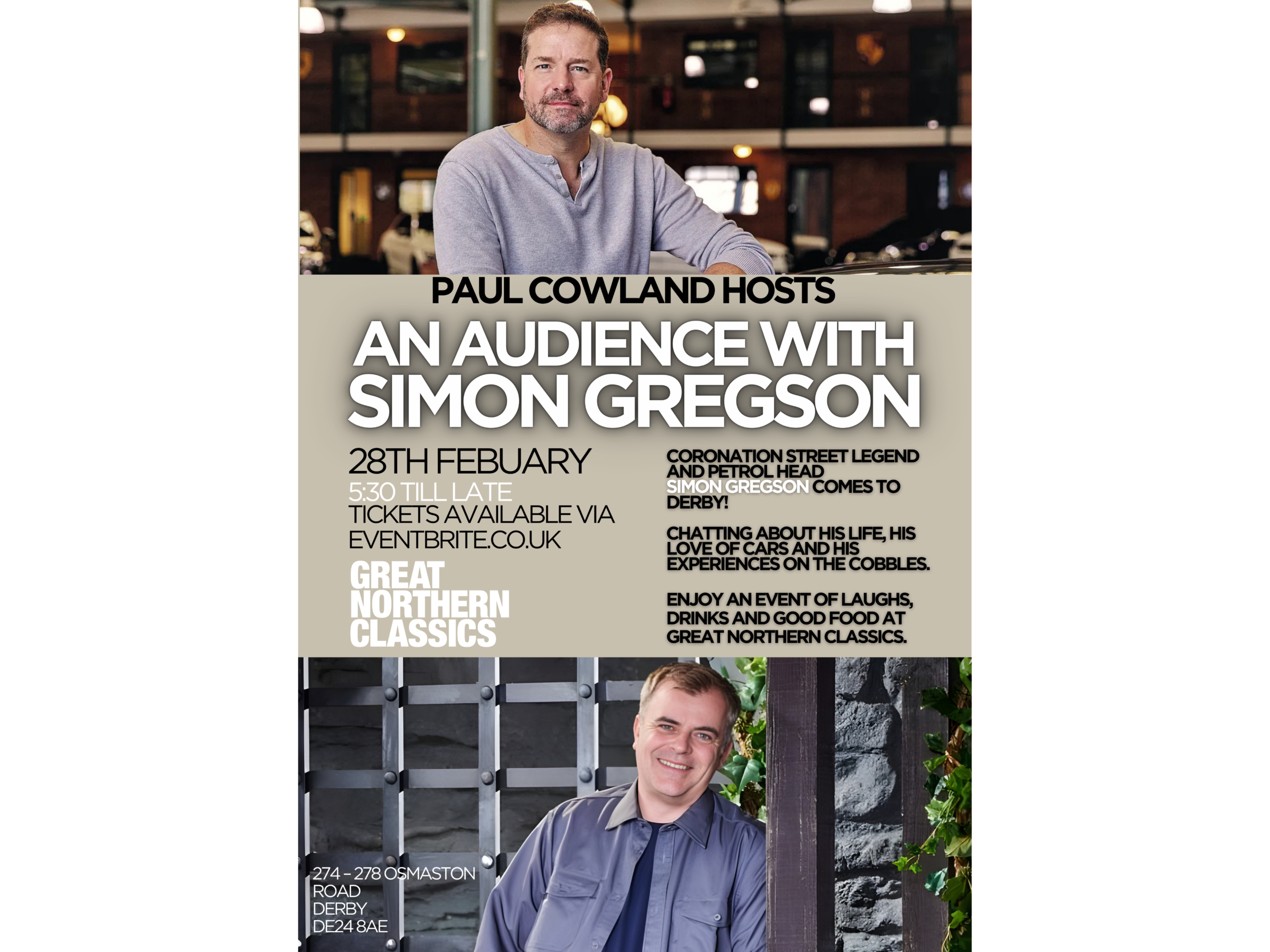 Paul Cowland hosts an audience with Simon Gregson - Great Northern Classics